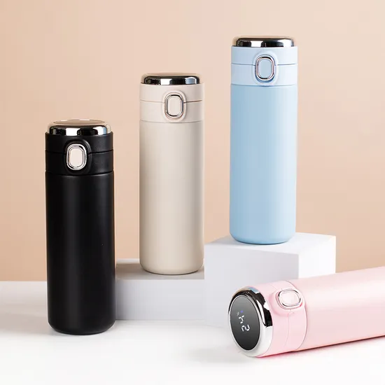 Digital Vacuum Insulation Flask Stainless Steel Smart Water Bottle with ...